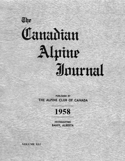 Canadian Alpine Journal 1958 (1958) | Journal | Climbing History
