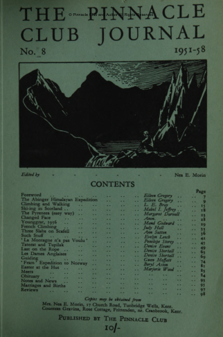 The Pinnacle Club Journal No.-08 1951-1958 (1958) | Journal | Climbing ...